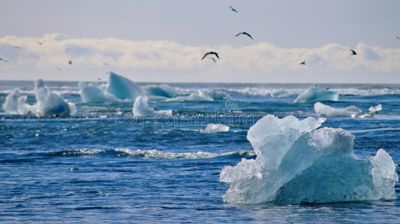 Interesting Ice Rocks Floating on the Atlantic Ocean Stock Image ...