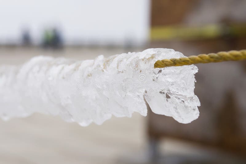 Ice on a rope stock image. Image of cord, string, rope - 7075851