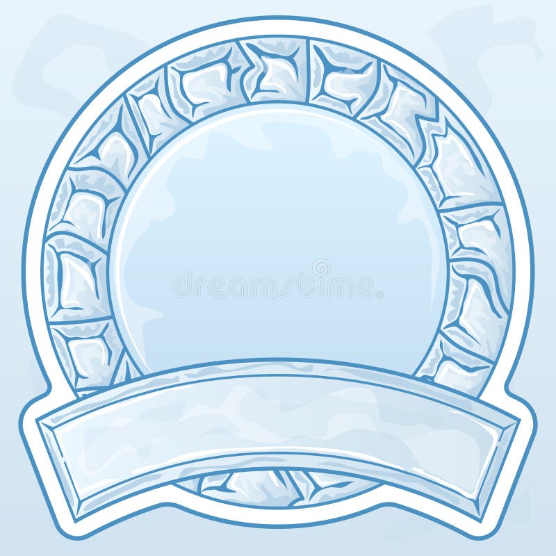Ice Round Frame with Ribbon Stock Illustration - Illustration of ...
