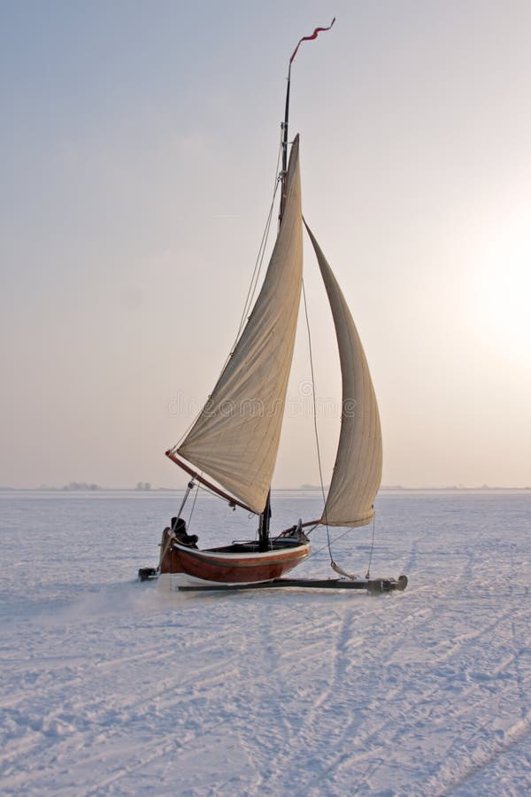 Ice Sailing in the Netherlands Stock Image - Image of winter ...