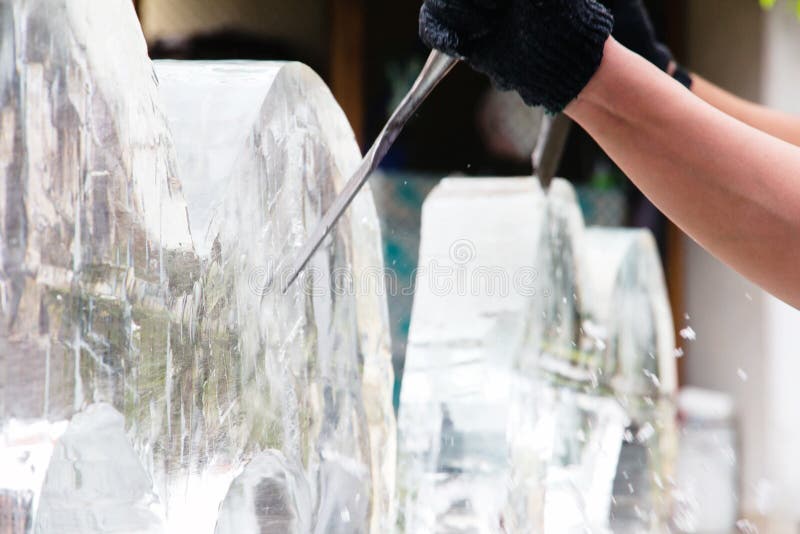 Ice Sculpting stock photo. Image of sculptor, action - 35269602