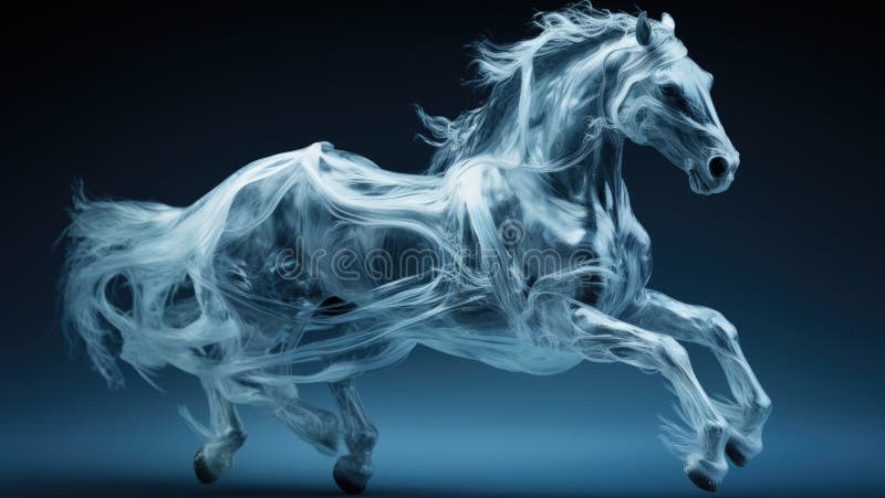 Ice Sculpture of Horse in Dynamic Pose. Beautiful Horse Ice Figure ...