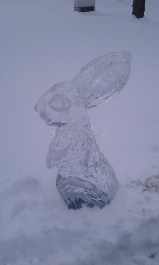 Ice sculpture of a rabbit editorial stock image. Image of rabbit ...