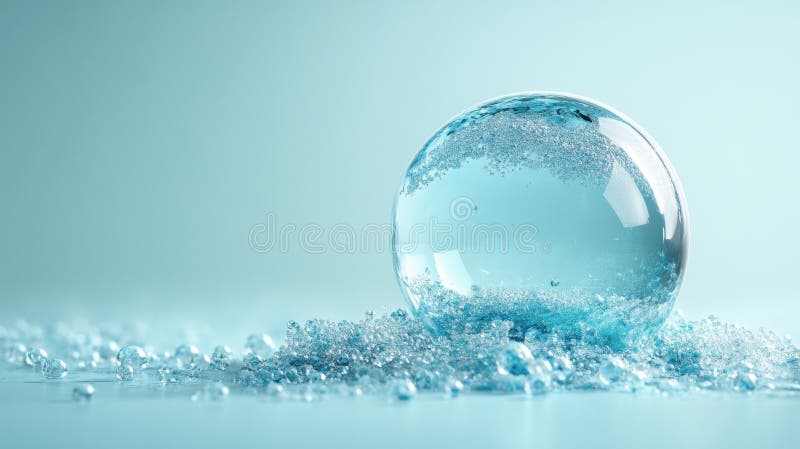 Ice Sculpture Shaped Like a Snow Globe Melting on Light Background ...