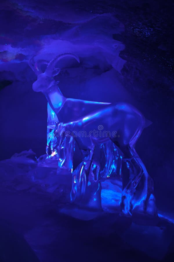 Ice Sculptures: Mountain Goats Made of Ice Stock Photo - Image of ...
