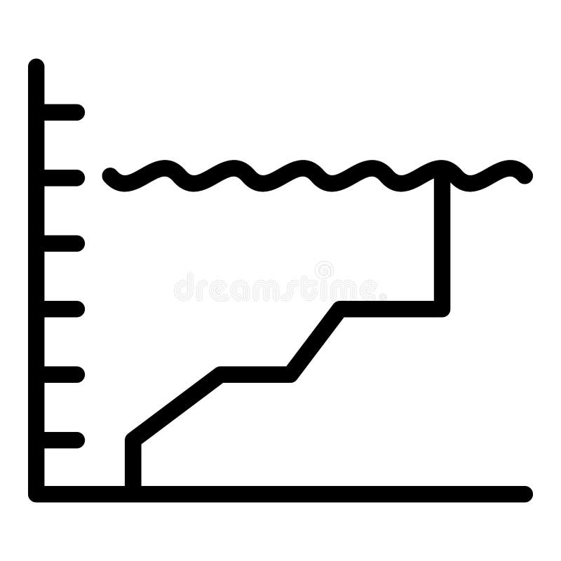 Sea Level Change Icon Outline Vector. Global Flood Stock Illustration ...