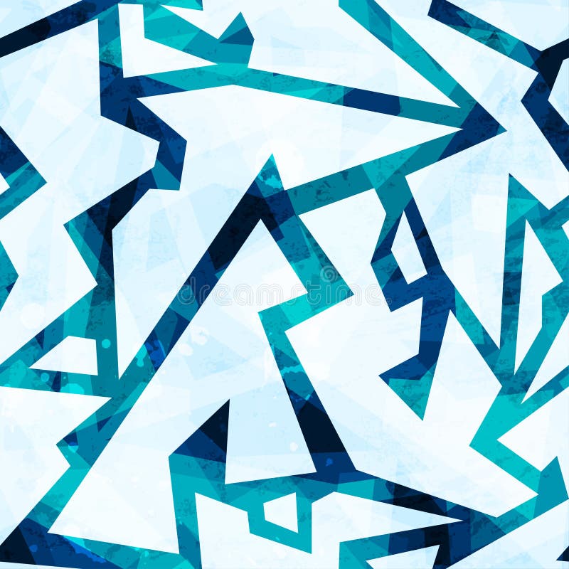 Ice Seamless Pattern with Grunge Effect Stock Vector - Illustration of ...