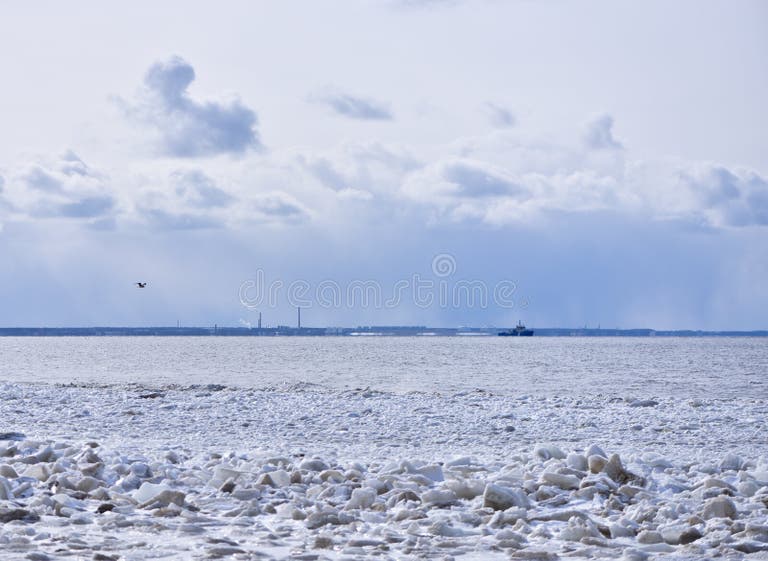 Ice at the seaside stock photo. Image of weather, estonia - 246108404