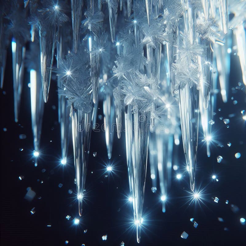 Ice Shard Hanging Crystals that Look Like Icicles with Light Ref Stock ...