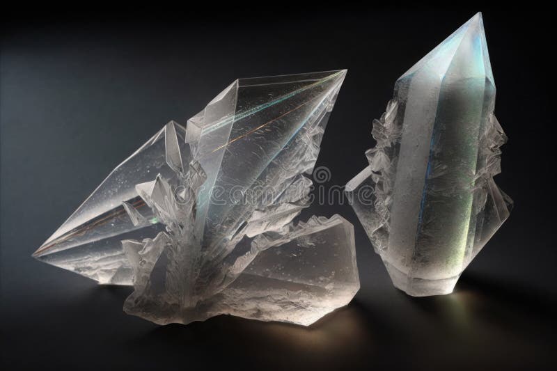 Ice Shard Shaped Natural Quartz Crystals Stock Illustration ...