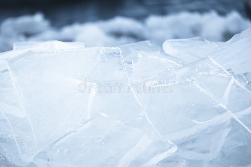 Ice Shards with Cracks, Macro Photo with Selective Soft Focus Stock ...