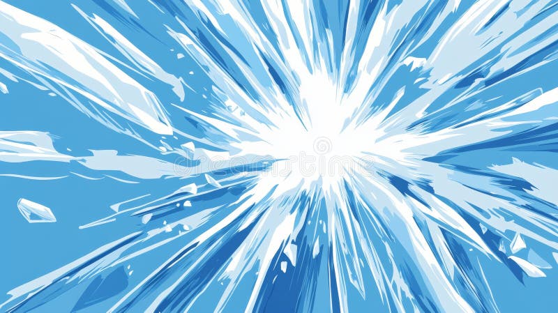 Ice Shards Exploding from Bright Center Creating Abstract Background ...