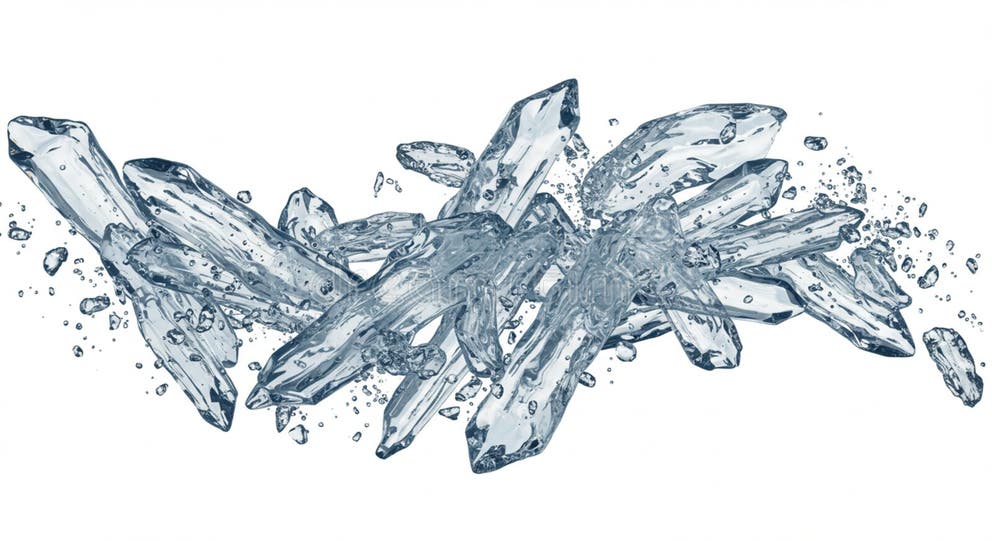 Sharp Ice Shards Frozen in Motion Stock Illustration - Illustration of ...