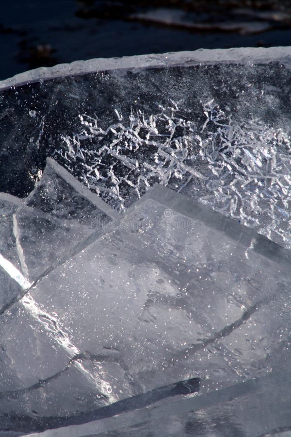 Texture of Frozen Water with Bubbles Stock Photo - Image of white ...