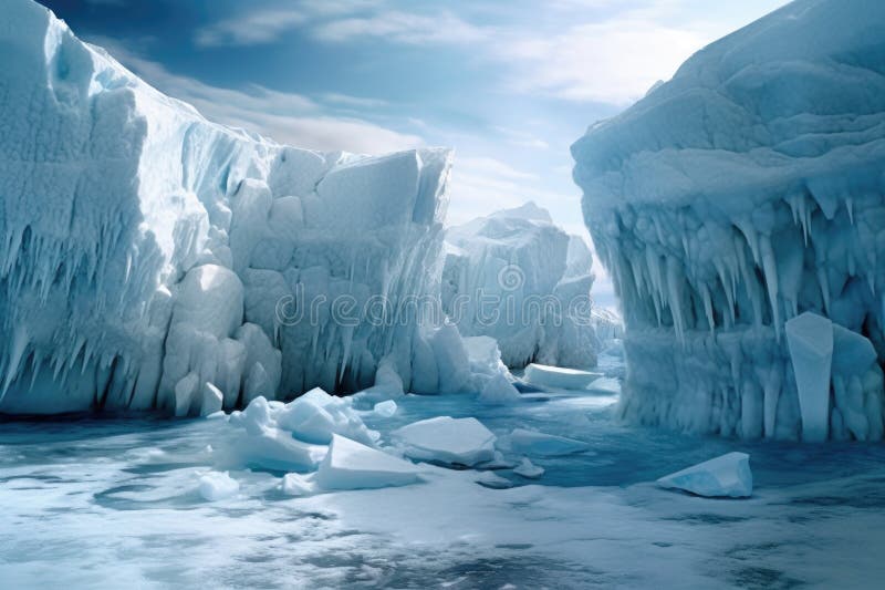 Ice Sheet Breakage Creating Ice Formations Stock Image - Image of ...