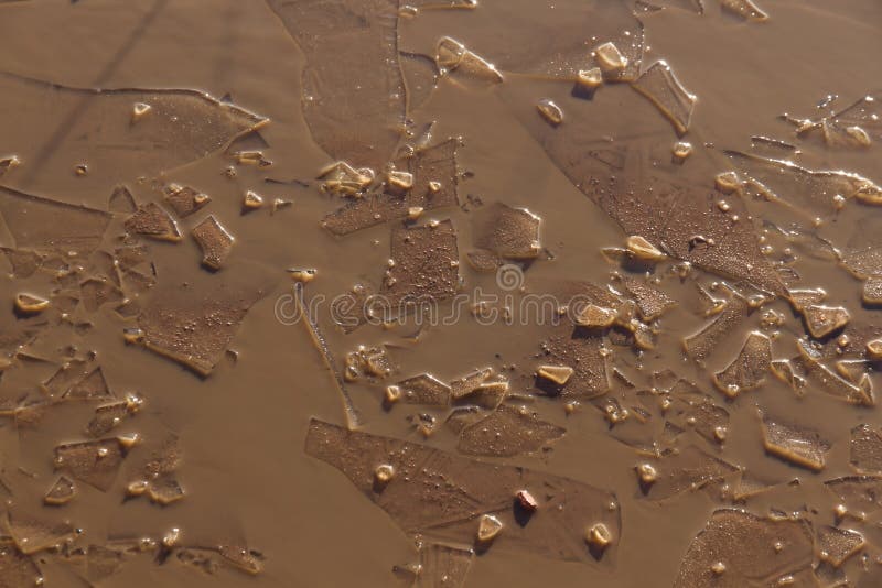 Ice Sheets in Puddle stock photo. Image of ocher, background - 40330258
