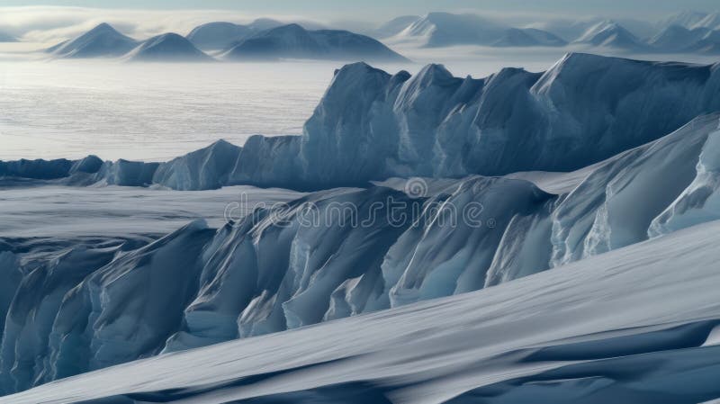 Ice Shelf Landscape Close-up. AI Generated Stock Illustration ...