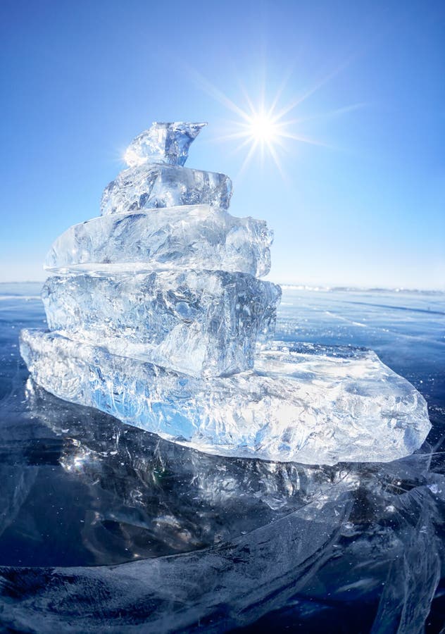 Ice ship on winter Baical stock photo. Image of blue - 30592398