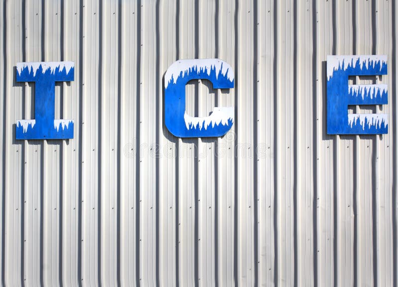 Ice Sign Letters stock image. Image of corrugated, signboard - 64300641