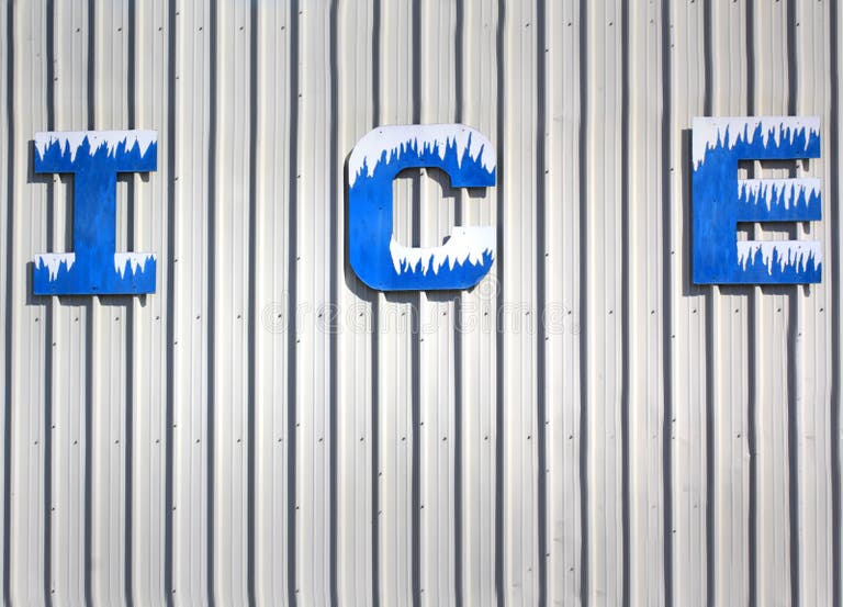 Ice Sign Letters stock image. Image of corrugated, signboard - 64300641