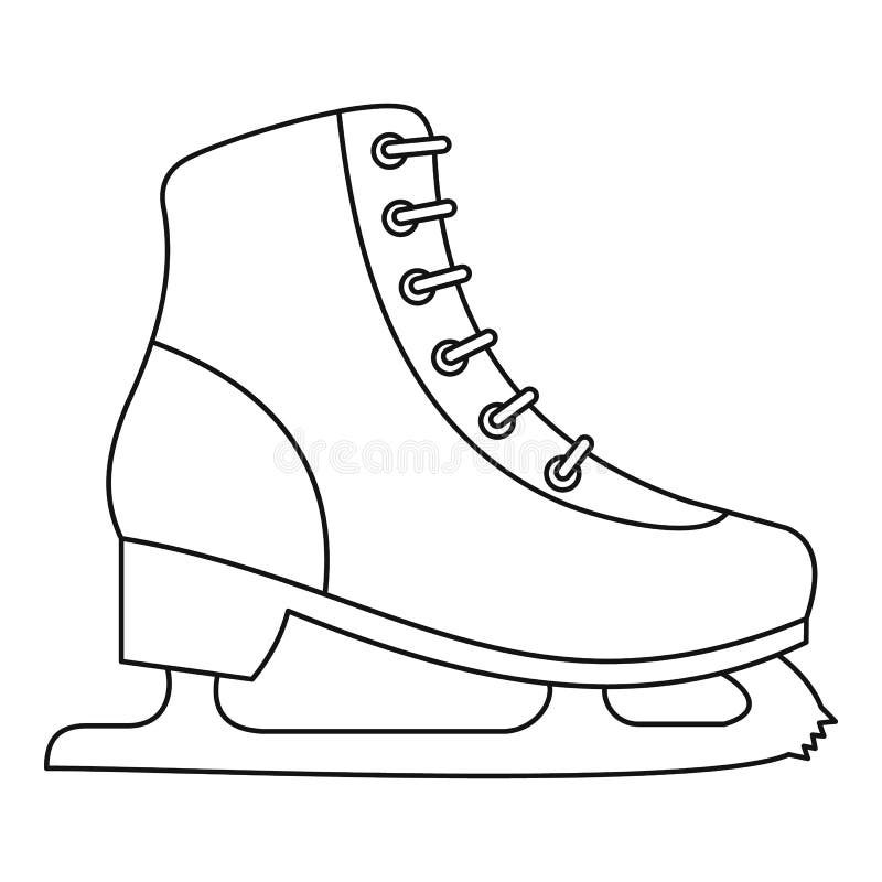 Ice Skate Icon, Outline Style Stock Vector - Illustration of exercise ...