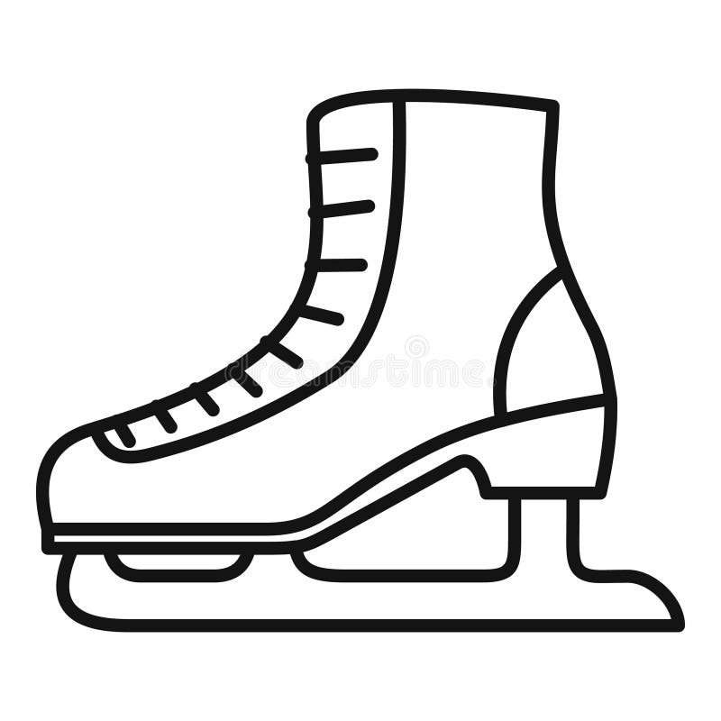 Ice Skate Shoe Standing on a Thin Layer of Ice Stock Vector ...