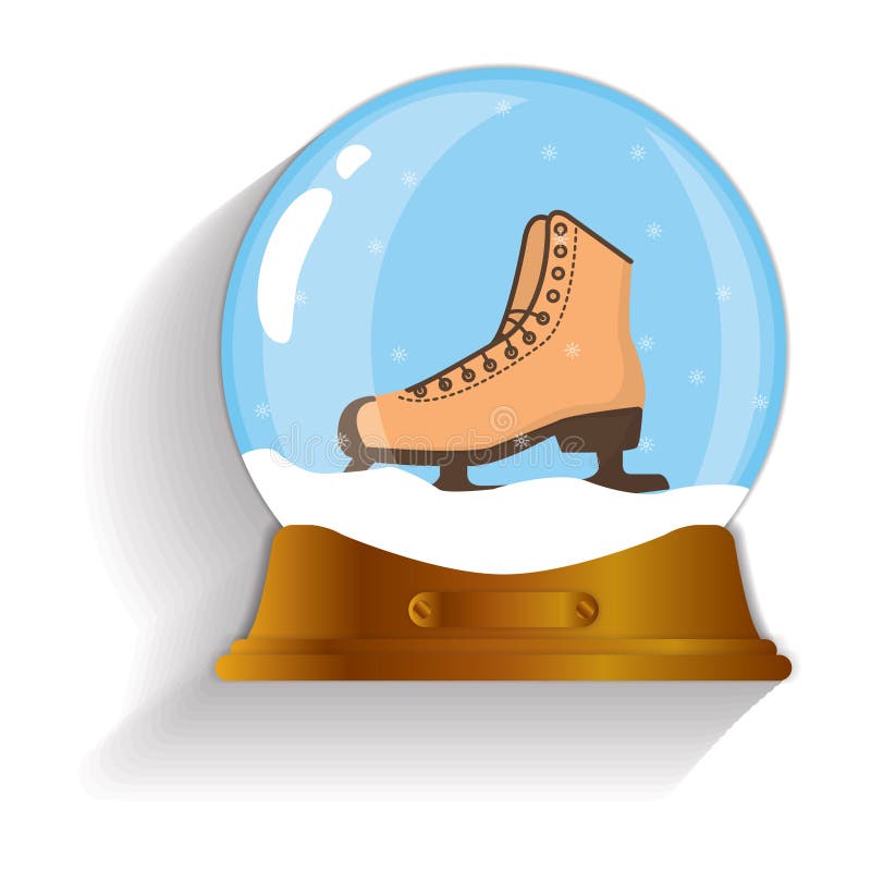 Ice Skate Snow Globe. Vector Illustration Decorative Design Stock ...