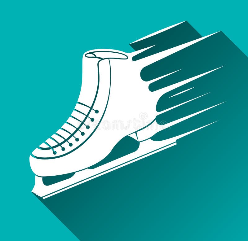 Ice Skate Symbol, Long Shadow, Vector Illustration Stock Vector ...