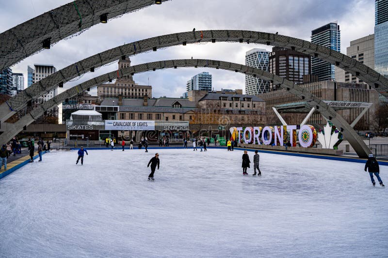 Ice Skaters in Nathan Phillips Square. Editorial Stock Photo - Image of ...