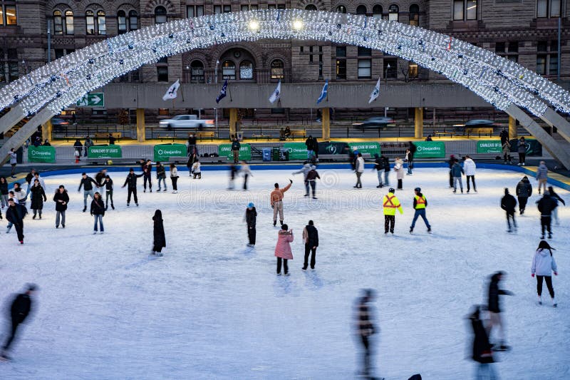 Ice Skaters in Nathan Phillips Square. Editorial Photo - Image of ...