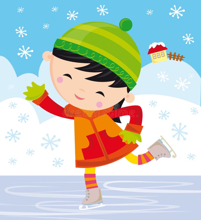 Ice skates girl stock vector. Illustration of girl, season - 11798622