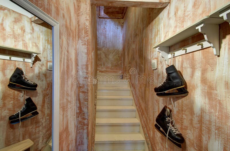 Ice Skates Hanging in the Hallway Stock Photo - Image of frozen ...