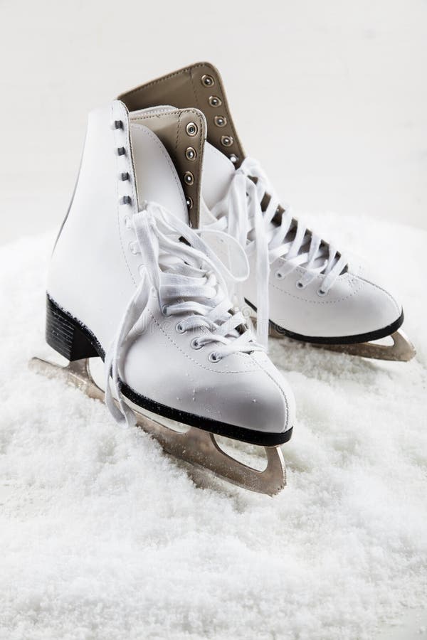Ice skates on snow stock image. Image of cold, freeze - 48989279