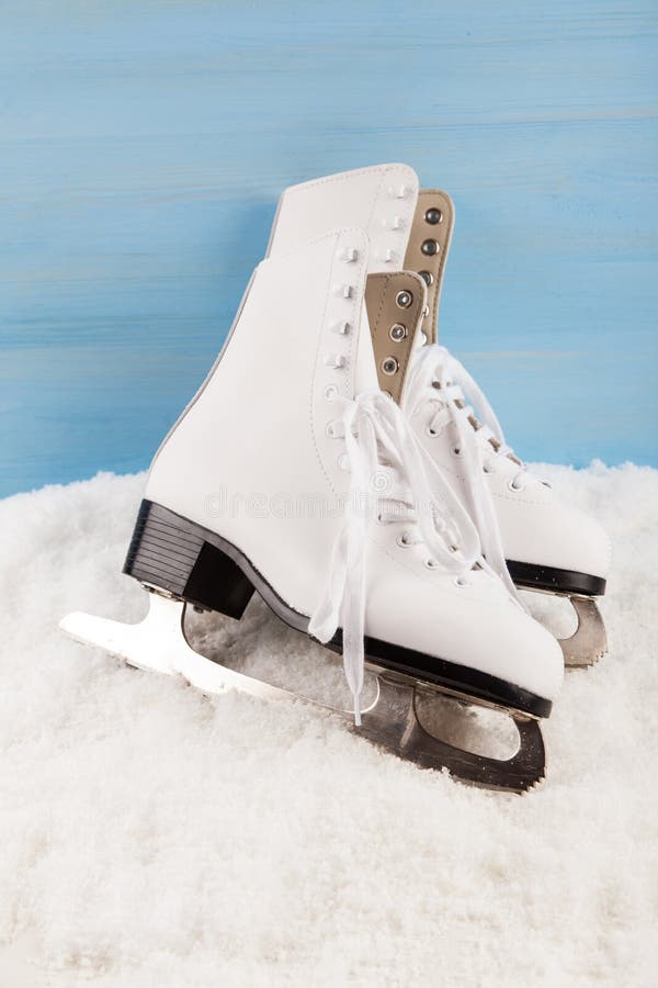 Ice skates on snow stock image. Image of cold, freeze - 48989279