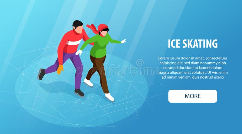 Ice Skating Horizontal Banner Stock Vector - Illustration of website ...