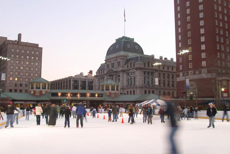 Skating-rink on Red Square in Moscow at Night Stock Photo - Image of ...