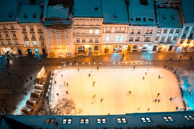 Ice Skating Rink on the Square Stock Photo - Image of high, sport: 86667964