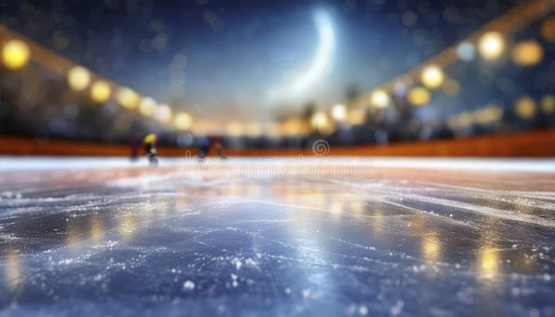 Ice Skating Rink in Winter, Blurred Background Stock Illustration ...