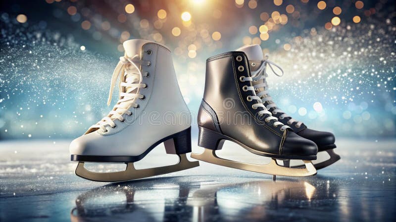 Ice Skating Symphony: a Dynamic Duo of Black and White Blades AI ...