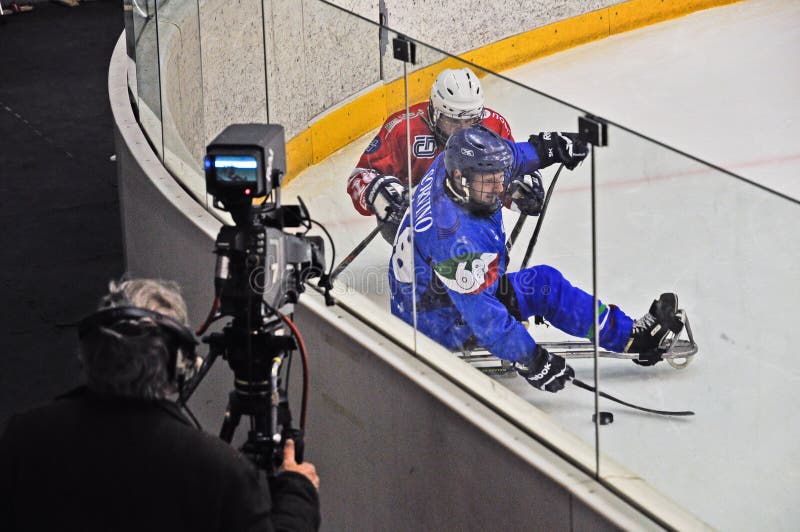 Ice Sledge Hockey editorial stock image. Image of action - 23631349