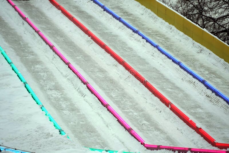 Ice Slide for Skiing with Separation of Tracks by Luminous Multi ...