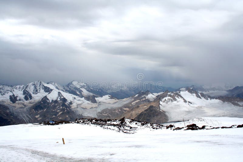 Ice slope of Mount Elbrus stock photo. Image of acclimatization - 46416548
