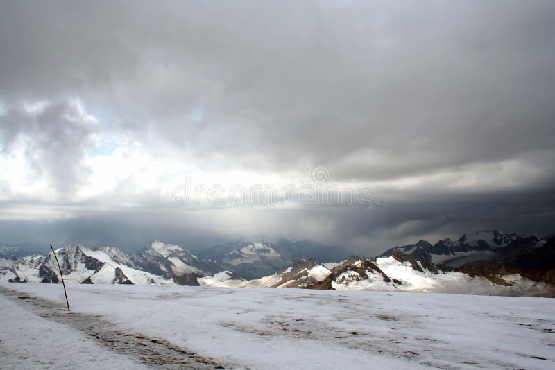 Ice slope of Mount Elbrus stock photo. Image of fall - 46416554