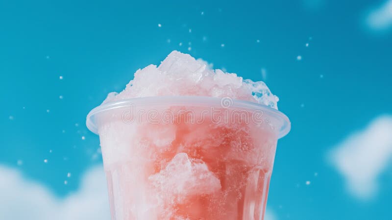 Ice Slushy in a Plastic Cup Stock Image - Image of indoors, juice ...