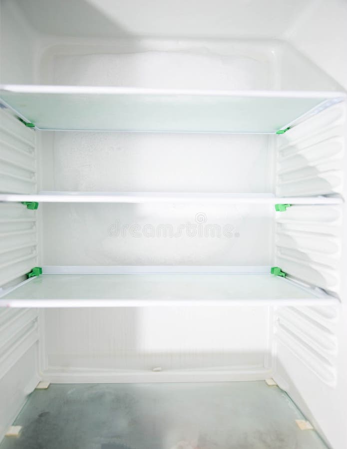 Ice and Snow Build Up on the Back Wall of the Refrigerator ...