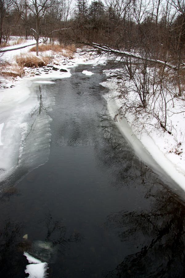 Ice snow covered river stock image. Image of canada - 106225419