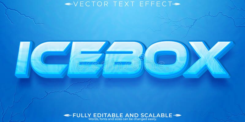 Ice Snow Text Effect, Editable Cold and Frozen Text Style Stock Vector ...