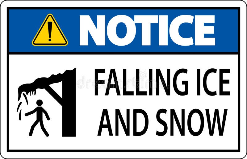 Ice and Snow Warning Sign Caution - Falling Ice and Snow Sign Stock ...