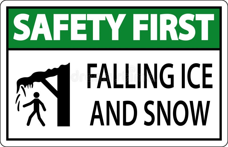 Ice and Snow Warning Sign Caution - Falling Ice and Snow Sign Stock ...