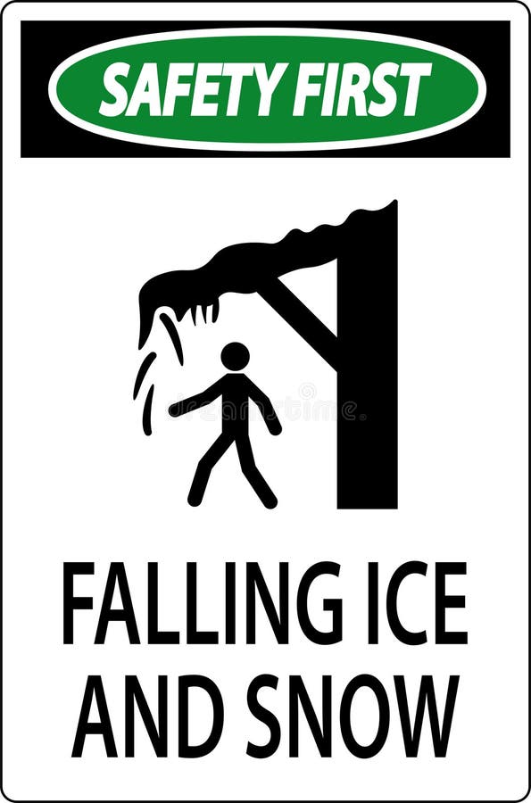 Ice and Snow Warning Sign Caution - Falling Ice and Snow Sign Stock ...